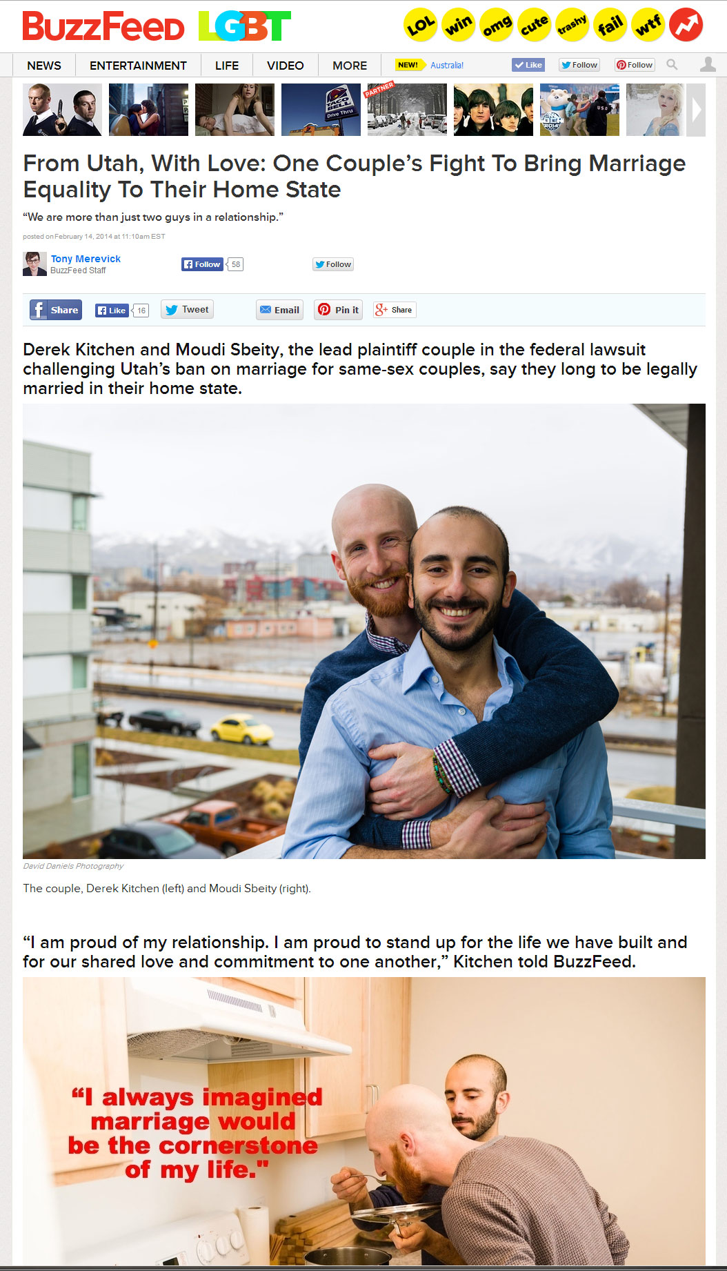 Derek Kitchen and Moudi Sbeity are on Buzzfeed with Photos | dav.d ...